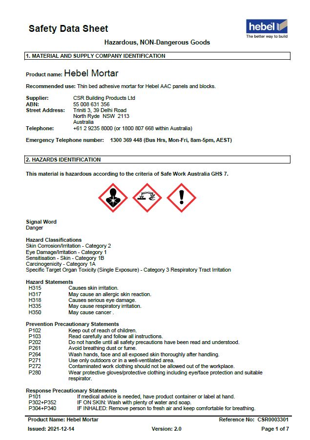 Hebel Safety | CSR Hebel